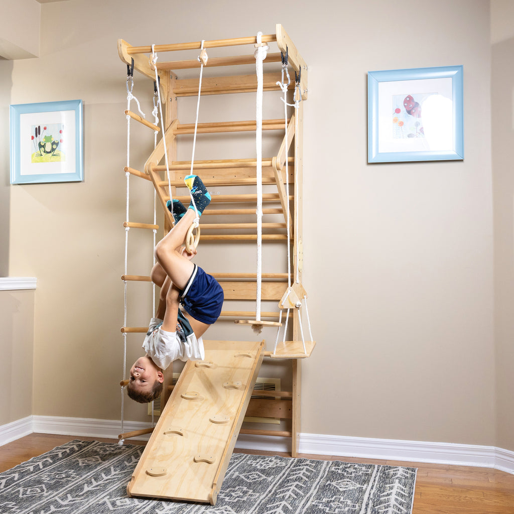 Swedish Ladder Wall Set, Indoor Jungle Gym, Stall Bar - Sport 3 ...