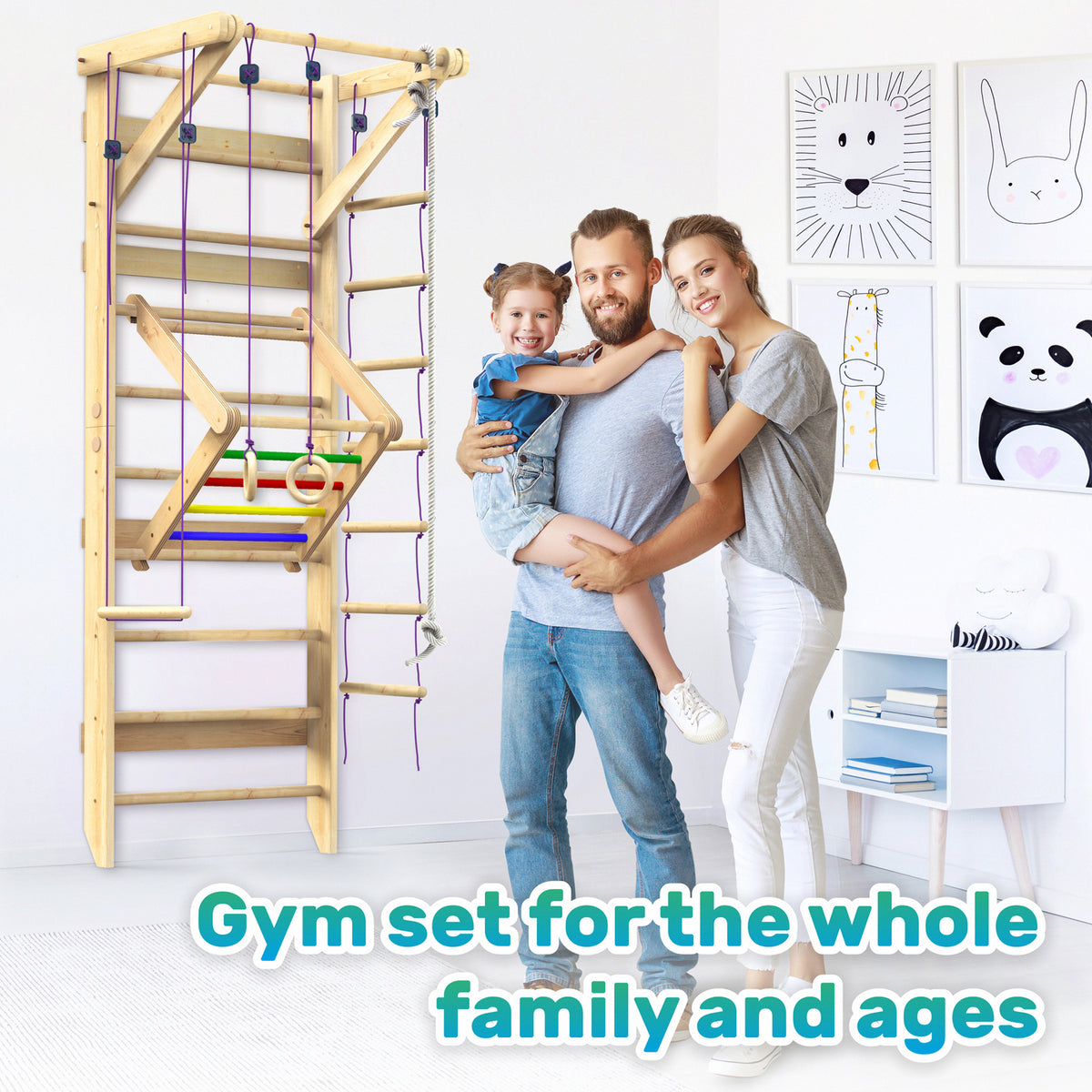 Wooden Swedish Ladder Wall Set Sport 4