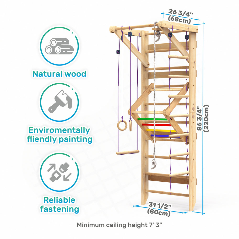 Wooden Swedish Ladder Wall Set Sport 4